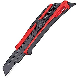 TAJIMA Utility Knife - 1" 7-Point Rock Hard FIN Snap Blade Box Cutter with Dial Lock & 2 Rock Hard Blades - DFC671N-R1