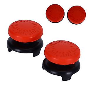 Lazmin112 2Pcs Thumbstick Soft Silicone Cover Grip Stick Joystick Controller Gamepad Key Cap,Wireless Controllers Silicone Analog Thumb Grip Stick Cover,for PS5(red)