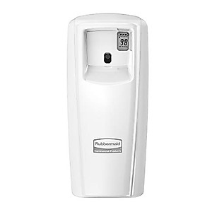 Rubbermaid Commercial FG401218 Microburst 9000 Aerosol Odor Control LCD Dispenser, White, 3.56" Width x 8.75" Height
