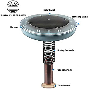 SUNTOUCH TREASURES Solar Pool Ionizer - Floating Water Cleaner and Purifier Keeps Water Clear, Kill Algae in Pool, 85% Less Chlorine, Compatible with Fresh and Salt Water Pools & Spas