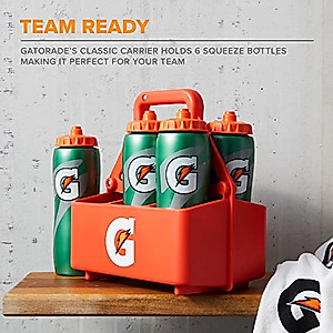 Gatorade 6ct Squeeze Bottle Carrier, Team Equipment, Bottle Caddy, Bottle Holder, Bottles Not Included, Orange