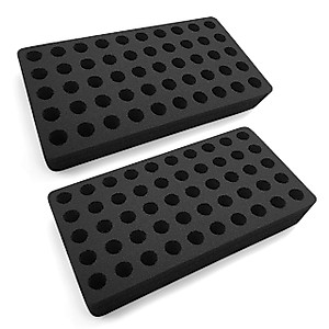 Polar Whale 2 Centrifuge Vial Organizers Black Foam Storage Rack Stand Transport Holds 50 Vials Each 100 Total Fits up to 12mm 2ml Diameter Tubes