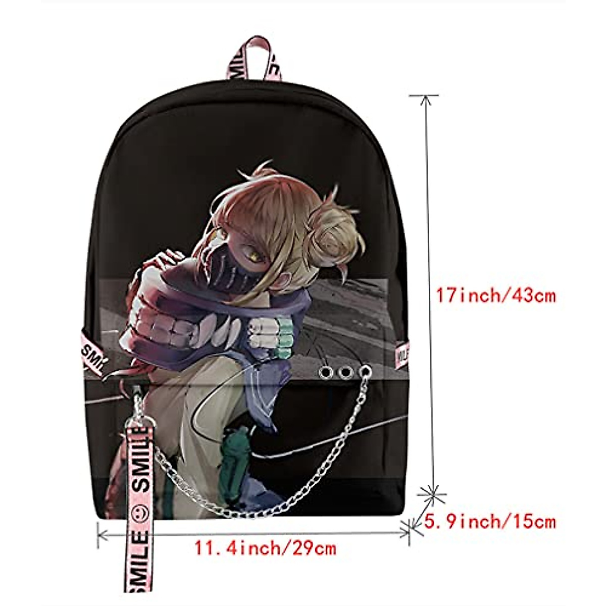 XIXISA 17" Anime My Hero Academia Backpack MHA Himiko Toga Laptop Backpacks (Himiko Toga)
