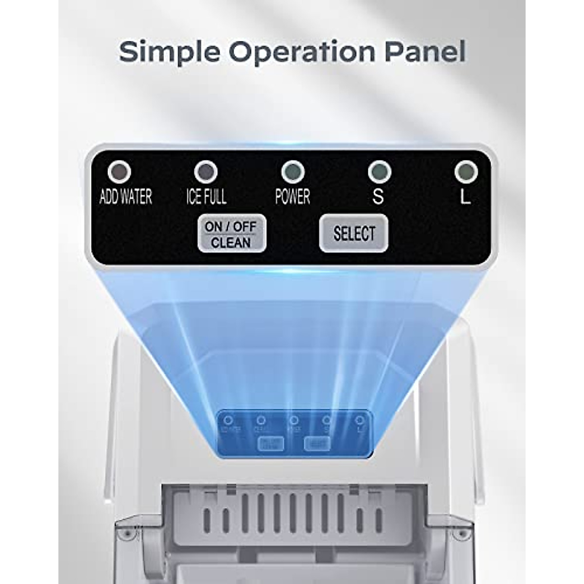 Silonn Ice Maker Countertop, Portable Ice Machine with Carry Handle, Self-Cleaning Ice Makers with Basket and Scoop, 9 Cubes in 6 Mins, 26 lbs per Day, Ideal for Home, Kitchen, Camping, RV