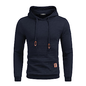 COOFANDY Men's Hipster Hoodie Tactical Sweatshirt Athletic Pullover Hooded Navy Blue