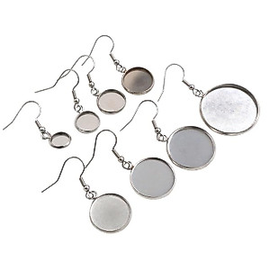 Kentuckiz 8 10 12 14 16 18 20 25Mm 10Pcs Stainless Steel Cabochon Earring Settings Earrings Base,DIY Earrings Hooks Findings - (Size: 12Mm)