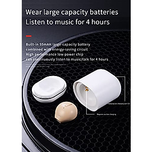 Loluka Bluetooth Earbud Single 5.0, Mini Invisible Wireless Headset Hands Free Car Headphone, Cell Phone Bluetooth Earbud for iOS Android Smart Phones Waterproof