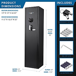 Barska Quick and Easy Dual Access Digital Biometric Fingerprint & Keypad Code Rifle Firearm and Long Gun Safe for Home - 11 Position