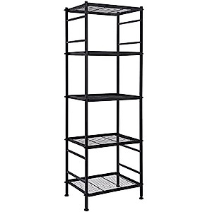 5-Wire Shelving Metal Storage Rack Shelves, Standing Storage Shelf Units for Laundry Bathroom Kitchen Pantry Closet(Black)