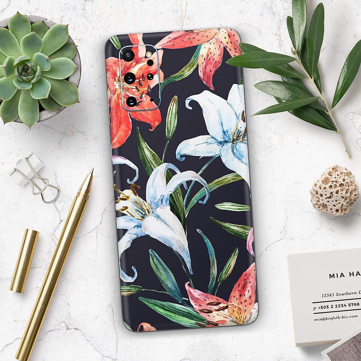 DesignSkinz Tropical Summer Floral v3 Protective Vinyl Decal Wrap Skin Cover Compatible with The Samsung Galaxy S20 (Screen Trim & Back Glass Skin)