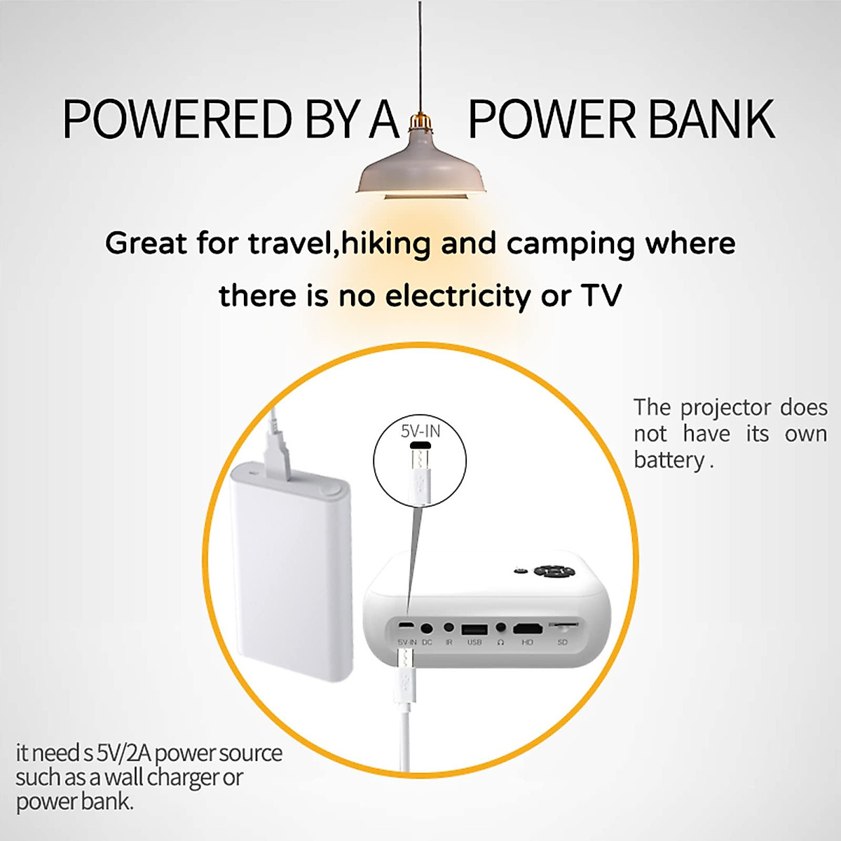 WiFi Blue-Tooth Projector, Native 1080P HD Projector 14-100 inch Projection Screen Home Video Projector, Portable Wireless Projector Compatible with Computer/Mobile Phone/Tablet/USB Flash (Yellow)