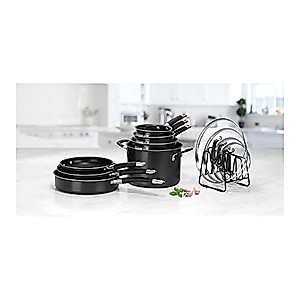 CUISINART N51-12BK SmartNest Nonstick Aluminum Nesting Cookware Set, 12 Piece, Black