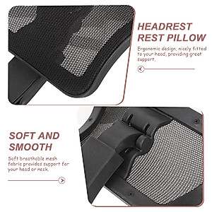 LIFKOME Wheelchair Accessories Chair Mesh Headrest Office Chair Headrest Universal Attachment Neck Support Cushion Height Adjustable Head Pillow for Office Computer Chair Black Adjustable Pillows