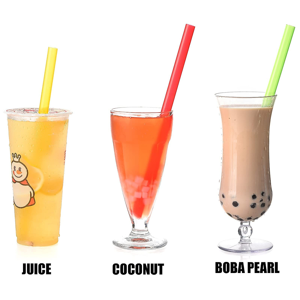 ALINK 10 Triatan Reusable Straws + 12 Reusable Boba Tea Straws