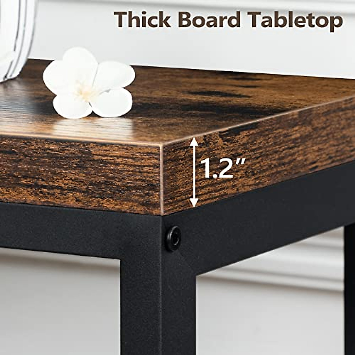 ALLOSWELL Console Sofa Table, 70.9" Narrow Entryway Table, Extra Long Console Table Behind Couch, 1.2" Thick Board, Skinny Hallway Table for Entrance, Living Room, Foyer, Rustic Brown CTHR2801