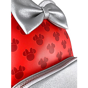 Loungefly Disney Minnie Mouse Red and Silver Womens Double Strap Shoulder Bag Purse