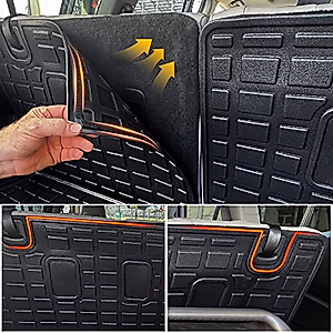 powoq Fit 2016-2023 Honda Pilot Cargo Mat with Backrest Mat TPE Trunk Mat Behind 3rd Row Back Seat Protector All Weather for 2016 2017 2018 2019 2020 2021 2022 2023 Honda Pilot Accessories