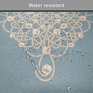 Ambesonne Pearls Chair Seating Cushion Set of 6, Abstract Swirled and Curved Lines Symmetrical Design Elements Vintage Royal, Anti-Slip Seat Padding for Kitchen & Patio, 16"x16", Pale Slate Blue Tan