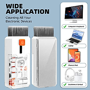 Keyboard Cleaning Kit Laptop Cleaner, 10-in-1 Computer Screen Cleaning Brush Tool, Multi-Function PC Electronic Cleaner Kit Spray for iPad iPhone Pro, Earbuds, Camera Monitor, All-in-One with Patent