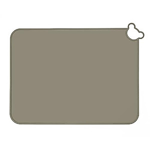 PandaEar 2 Pack Silicone Placemats for Baby Kids, Food Grade Non-Slip Eating Table Mats Portable Toddler Placemats for Dining Table & Restaurants -Blue & Brown