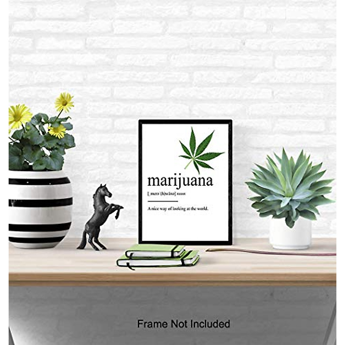 Marijuana Definition Wall Decor Picture Print - Funny 8x10 Room Decoration for Home, Apartment, Dorm, Bedroom - Gift for Pot, Weed, Ganja, Cannabis, CBD Fans, Potheads - Contemporary Art Poster