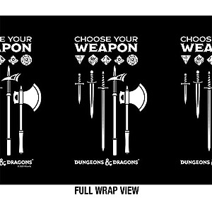 Dungeons & Dragons OFFICIAL Choose Your Weapon 24 oz Insulated Canteen Water Bottle, Leak Resistant, Vacuum Insulated Stainless Steel with Loop Cap