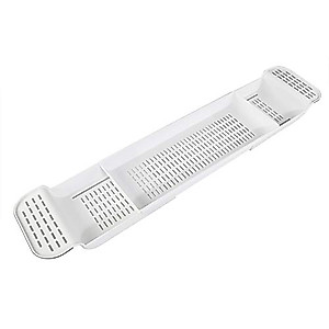 Home-X Expandable Bath Shelf, Adjustable Plastic Bathtub Caddy, Luxury Bathroom Tray 21 – 30”