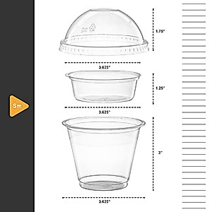 9 oz Plastic Parfait Cups with 2 oz Inserts & Lids 50, Sets 9 OUNCE Yogurt Containers