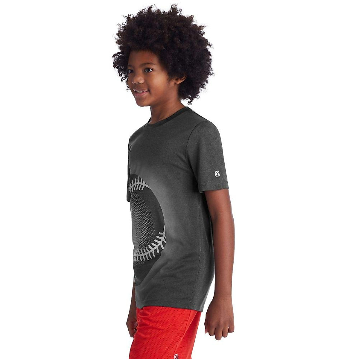 C9 Champion boys Tech Short Sleeve Tshirt T Shirt, Charcoal Gray Heather/Planetary, Medium US