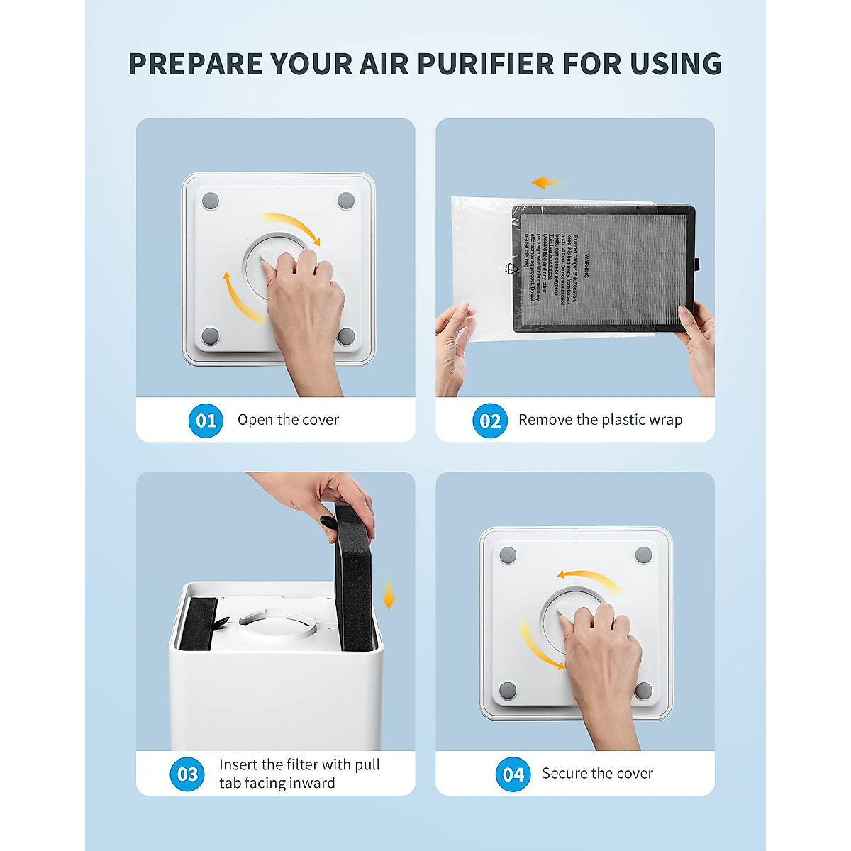 DeedMo Air Purifiers for Home Large Room, 1200 Sq Ft Coverage with PM 2.5 Display Air Quality Sensor, H13 True HEPA Filter Remove 99.97% of Pets Allergies Dust Smoke, Double-sided Air Inlet