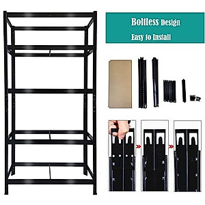 AUTOFU Storage Shelves,5 Tier Adjustable Garage Storage Shelving, Heavy Duty Metal Storage Rack Shelf Unit for Warehouse, 195x100x50cm