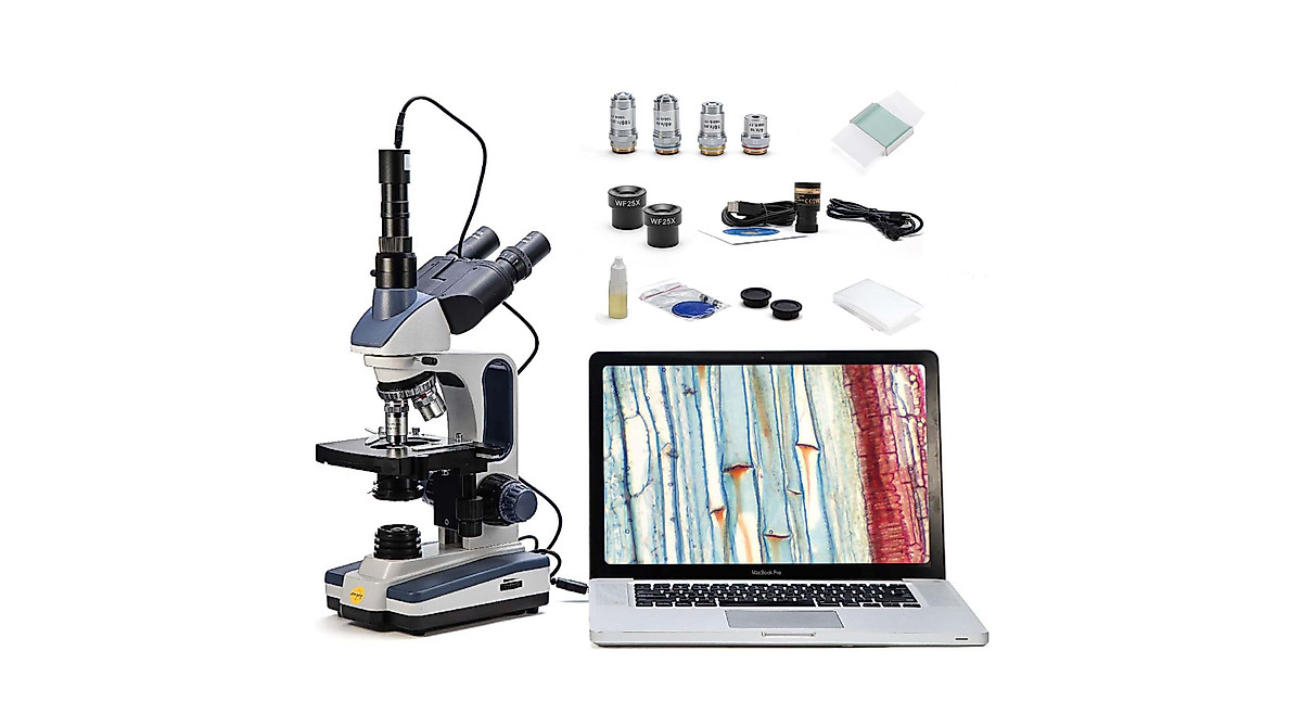 Swift SW350T Trinocular Microscope - 40X-2500X Magnification for ...