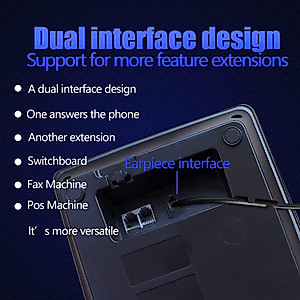 Dual Interface Wired Telephone,Adjustable Display Strength, 24 Ring Tones Optional, Caller ID Fixed Telephone, Suitable for Office, Front Desk, Home, Hotel and Other Scenes