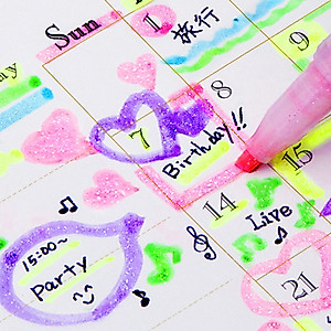 ZEBRA Glitter Highlighter, Kirarich, 5 Color Set (4901681512102)