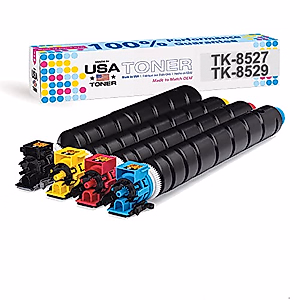 MADE IN USA TONER Compatible Replacement for Kyocera TASKalfa 3552ci, 3553ci, 4052ci, TK-8527, Copystar TK-8529 (Cyan, Magenta, Yellow, Black, 4 cartridges)