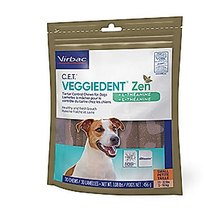Virbac C.E.T.VEGGIEDENT Zen Tartar Control Chews for Dogs - Small