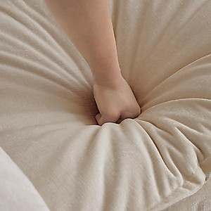 GNIXUU Upholstered Square Ottoman Module for Modular Sectional Sofa, Chenille Fabric Moveable Ottomans Footrest for Living Room, Bedroom(Camel).