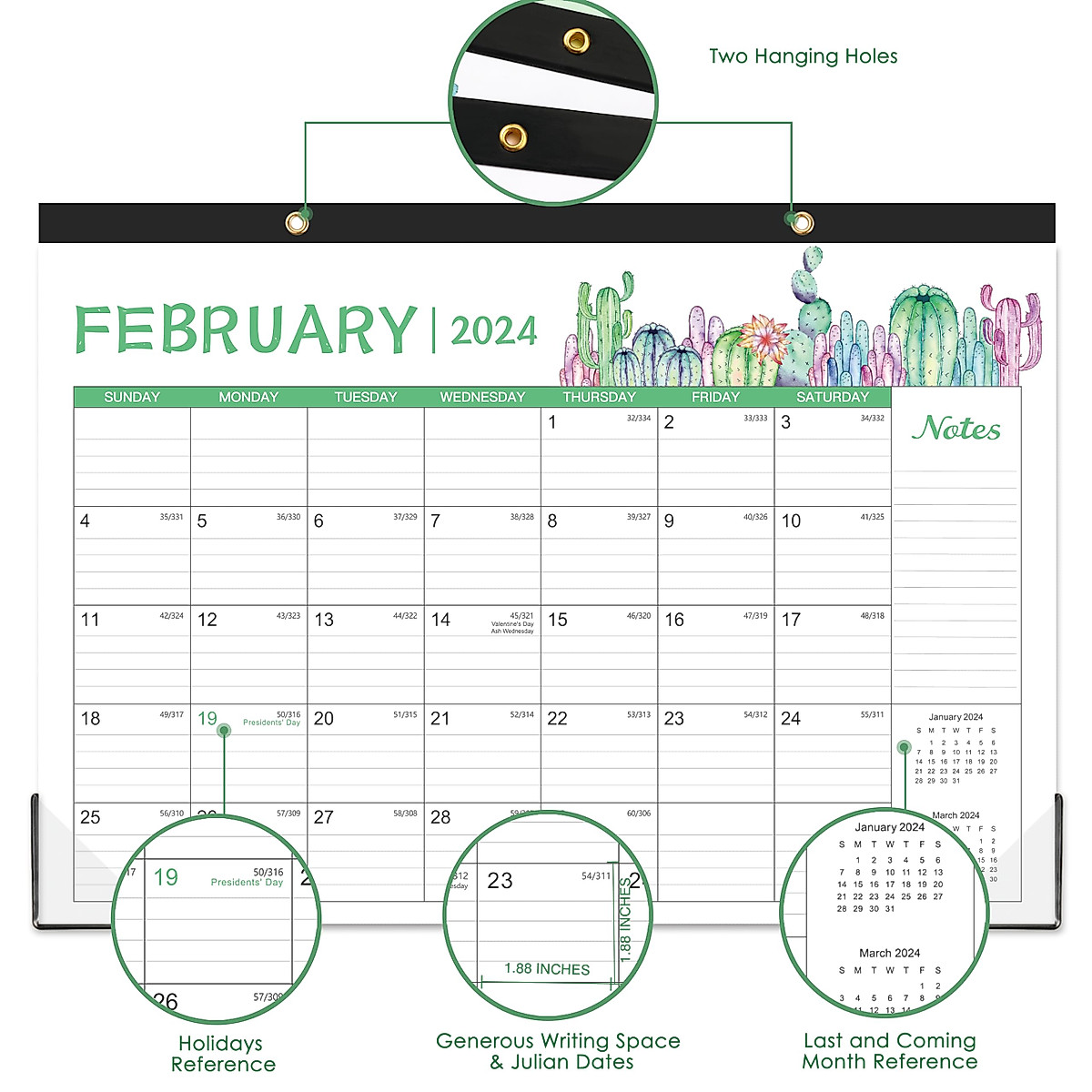 2023-2024 Desk Calendar - Jan 2023 - Jun 2024, 18 Months Large Monthly Desk Calendar, 17" x 12", Desk Pad, Large Ruled Blocks, to-do List & Notes, Best Desk/Wall Calendar for Planning or Organizing