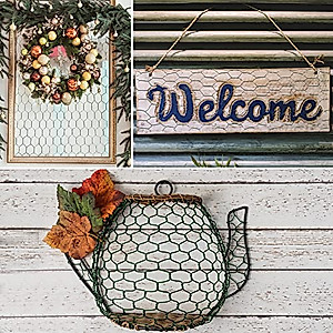 Aboofx Green Chicken Wire Netting, 118 x 15.7 in Chicken Wire for Foral Arrangements, Garden Poultry Chicken Wire Mesh, Hexagonal PVC Coated Galvanized Iron Wire, with 50 Zip Ties and 1 Pair of Glove