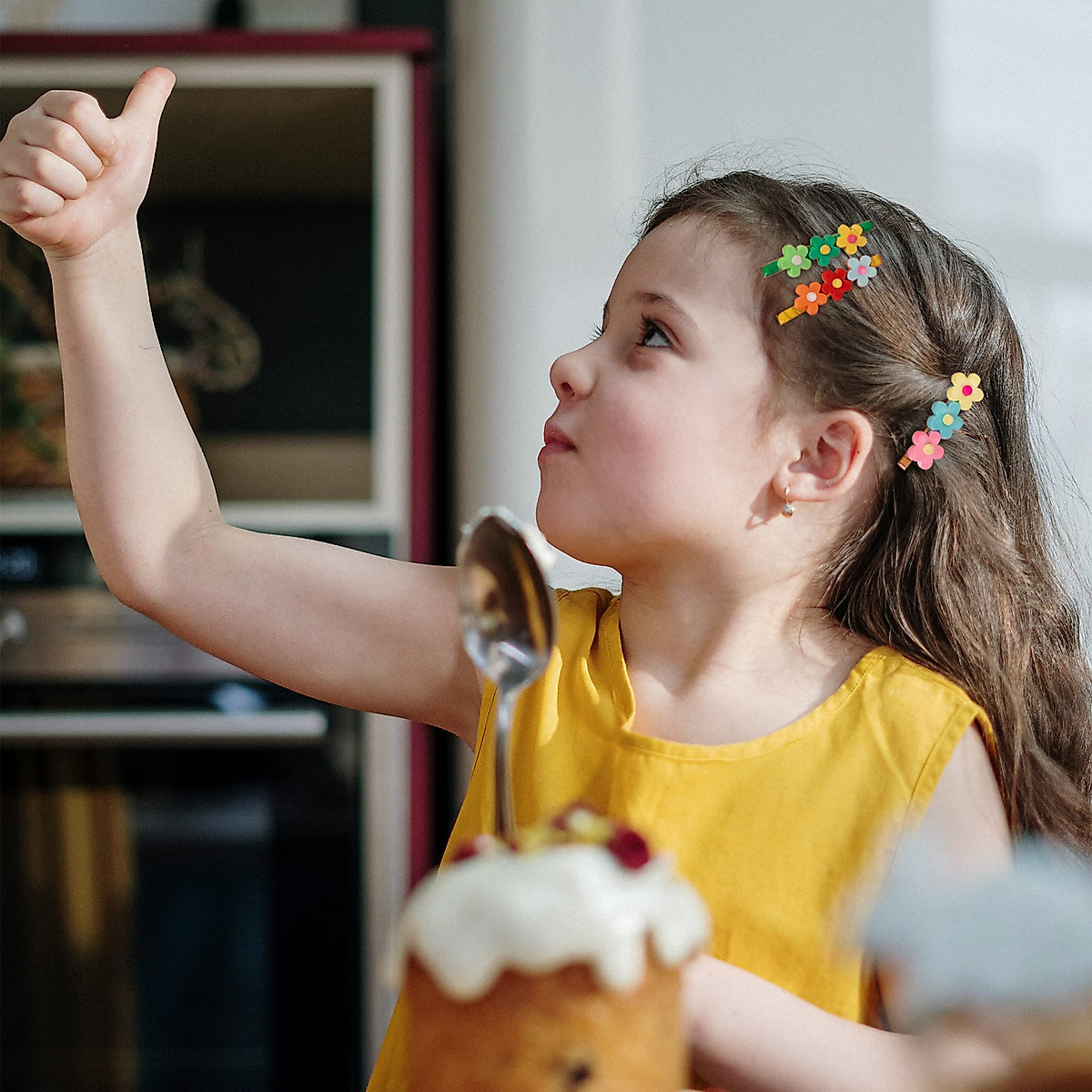 52Pcs Hairpin Candy-colored girls hair accessories,kids hair clips,toddler clips,rainbow hair clips,Flower Rainbow Candy Fruits Butterfly Cute Cartoon pattern.