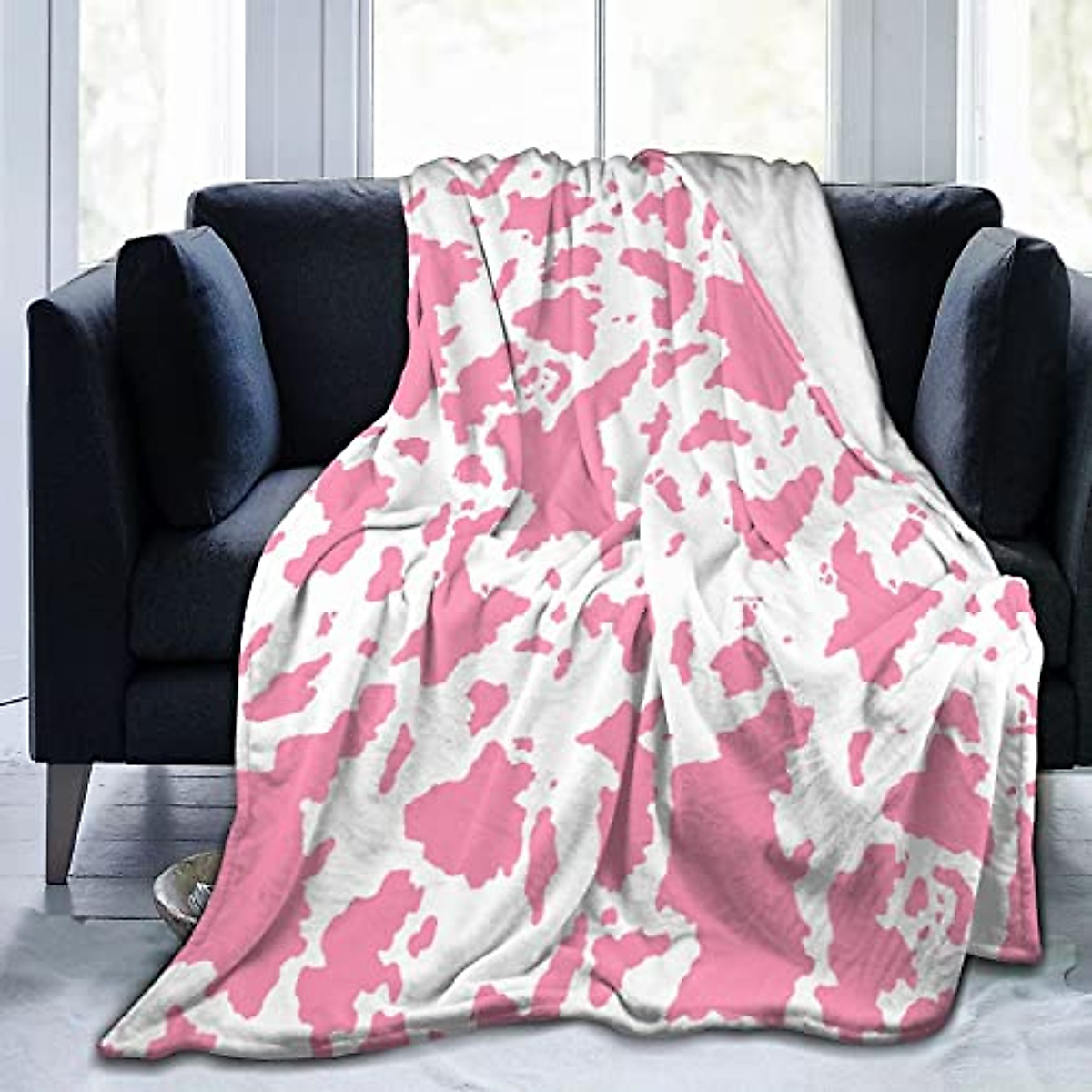 Pink Cow Print Blanket Comfort Cow Print Stuff Warm Pink Cow Print Throw Blankets Soft Stuff Decor Gifts for Girls Women