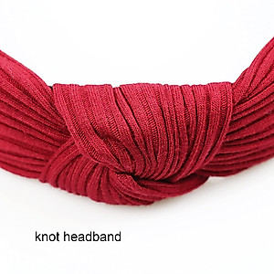 DRESHOW 8 Pack Knotted Headbands for Women Wide Turban Headband Yoga Exercise Ribbing Head Wraps Hair Bands Accessories