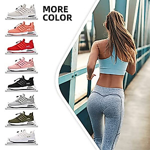 BOGOVER Womens Lightweight Air Running Shoes, Breathable Gym Jogging Running Tennis Sneakers with Air Cushion,No Tie (Khaki, 8)