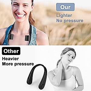 Cosyzone Portable Neck Fan, Hands Free Rechargeable Neck Fan Long-lasting, 360°Cooling Hanging One-touch Fan, Personal Fan 3 Speeds Adjustable for Outdoor Sport Traveling Camping - Black