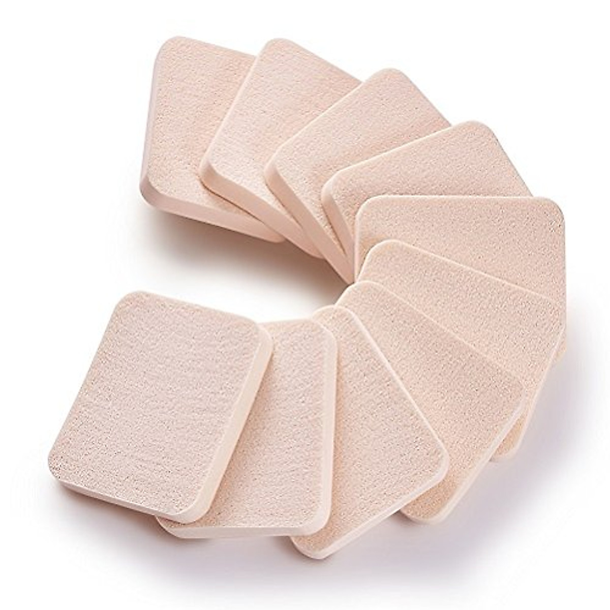KOOBA 20 pcs Makeup Powder Sponges Round and Square Latex Free Disposable Beauty Blender Foam Cosmetic Applicator Facial Puffs for Flawless Foundation, Sensitive and All Skin Types