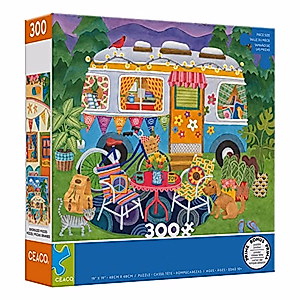 Ceaco - Happy Camper - Mountain Camper - Oversized 300 Piece Jigsaw Puzzle, 19 x 19