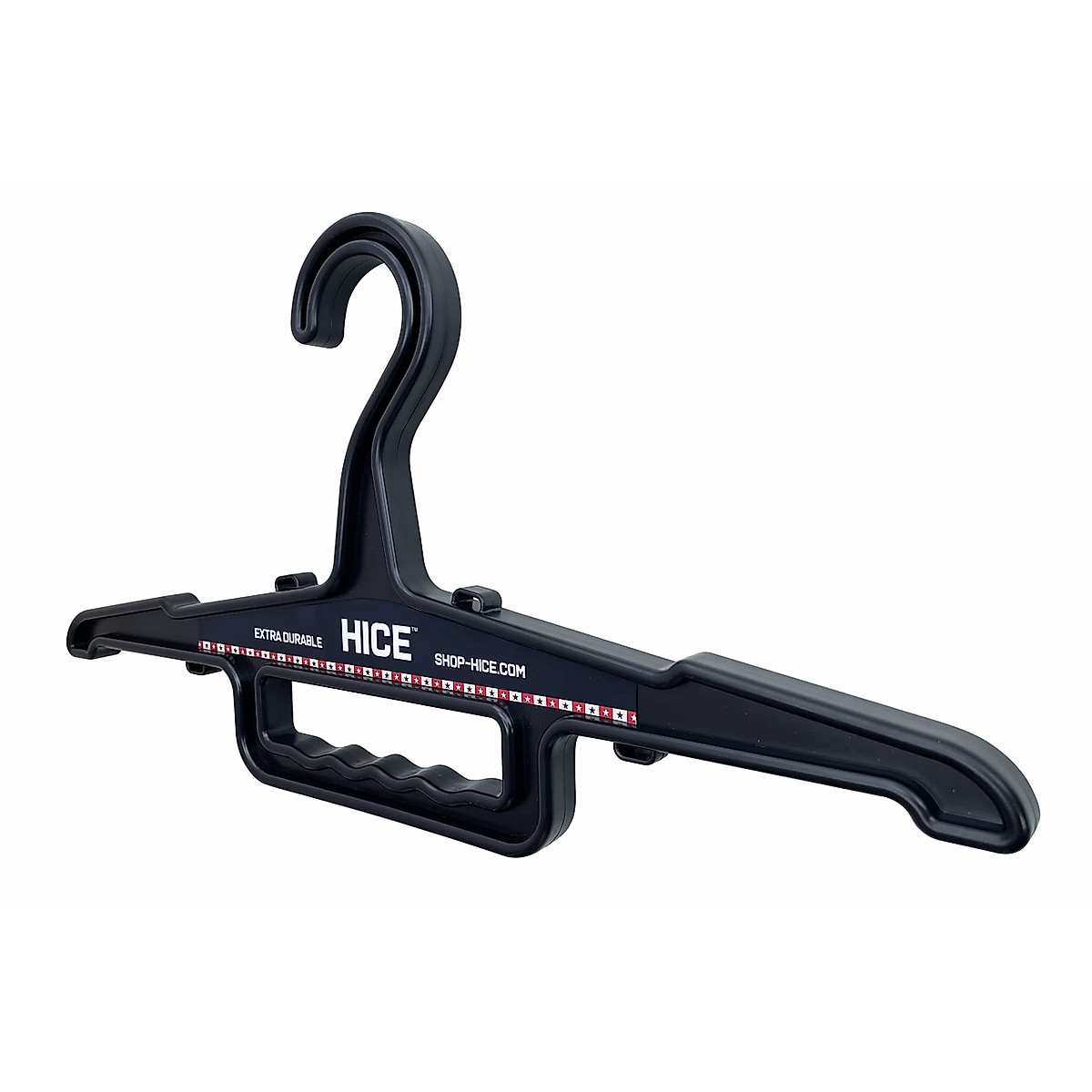 HICE Heavy Duty Clothes Hanger | 150 lb Weight Capacity | High-Impact Resin for Tactical Gear, Plate Carriers, Bulletproof Vests, Scuba BCDs, Coats, Uniforms, Heavy Clothing | Durable Design (Black)