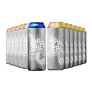 Last Disco Bachelorette Party Coozies Skinny Can {12 Pack} Includes Bride Coozie and 11 Slim Bachelorette Coozies for 70s Bachelorette Party