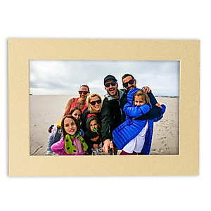 8.5x11 Mat Bevel Cut for 5x7 Photos - Acid Free Tan Precut Matboard - for Pictures, Photos, Framing - 4-ply Thickness