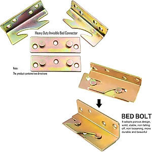 4 Sets Bed Rail Brackets,Heavy Duty Bed Rail Fittings for Connecting to Wood, Headboards and Foot-Boards, with Screws